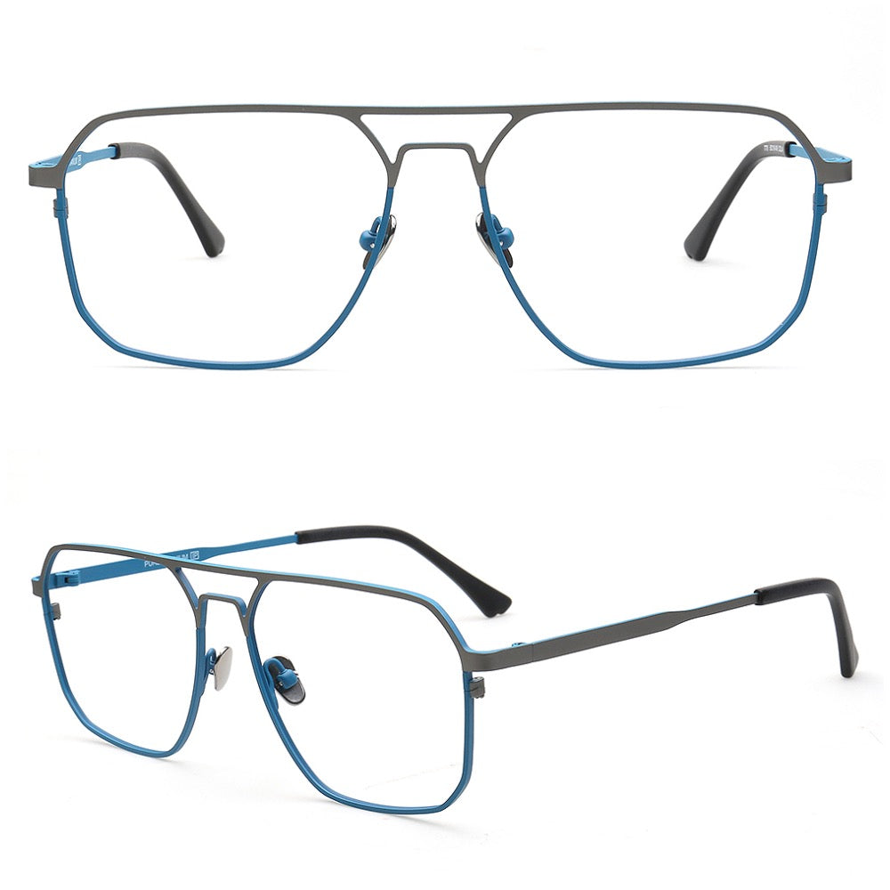 Mike | 80s Oversize Pilot Titanium Eyeglasses Frames for Men | Vintage ...