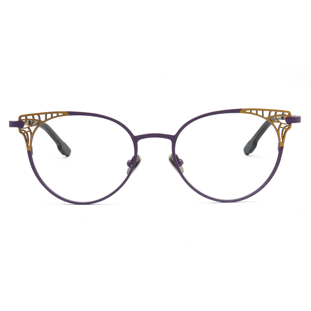 Helena Stylish Titanium Cat Eye Glasses For Women Modern Multicolo