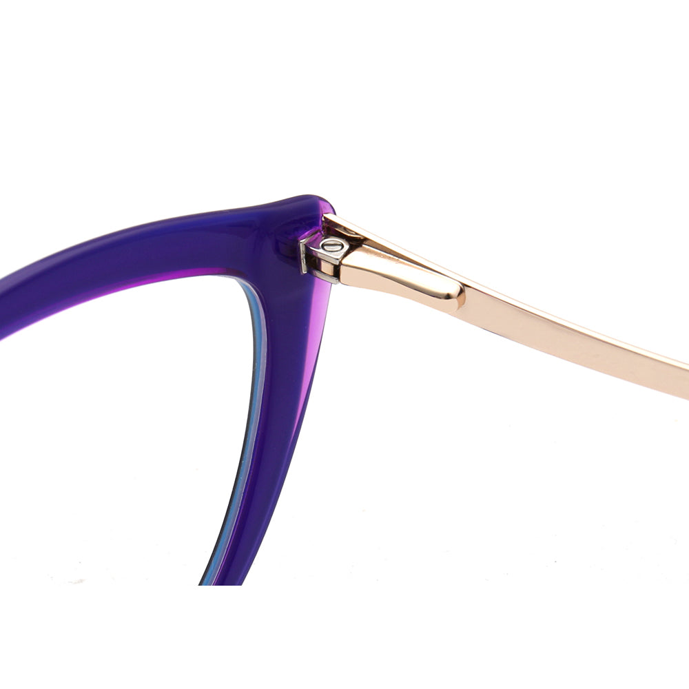 Hope Two Toned Cat Eye Glasses For Women Lightweight Acetate And Met